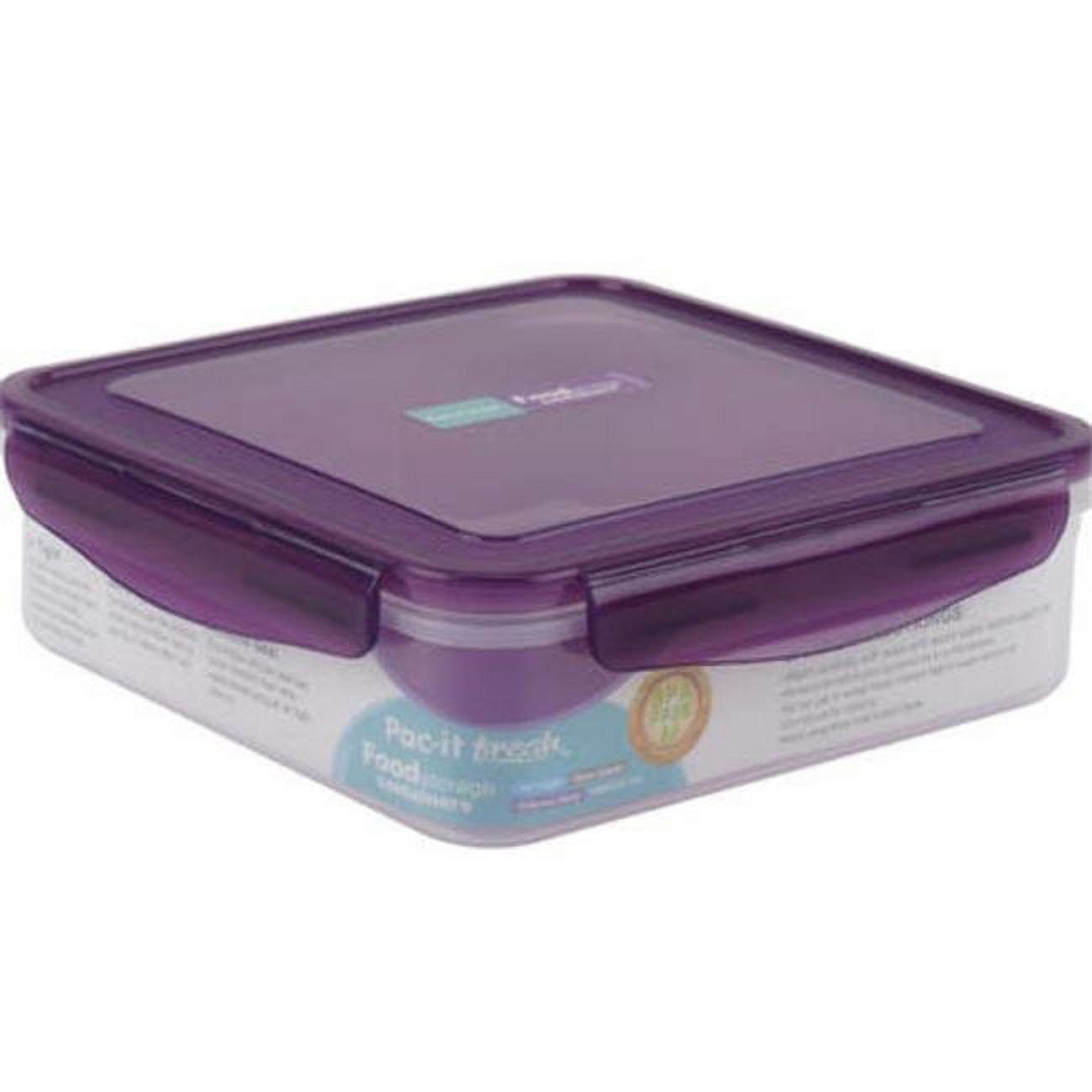 DDI 2327990 Pac-It Fresh 50oz Square Food Container with Purple Lid ...