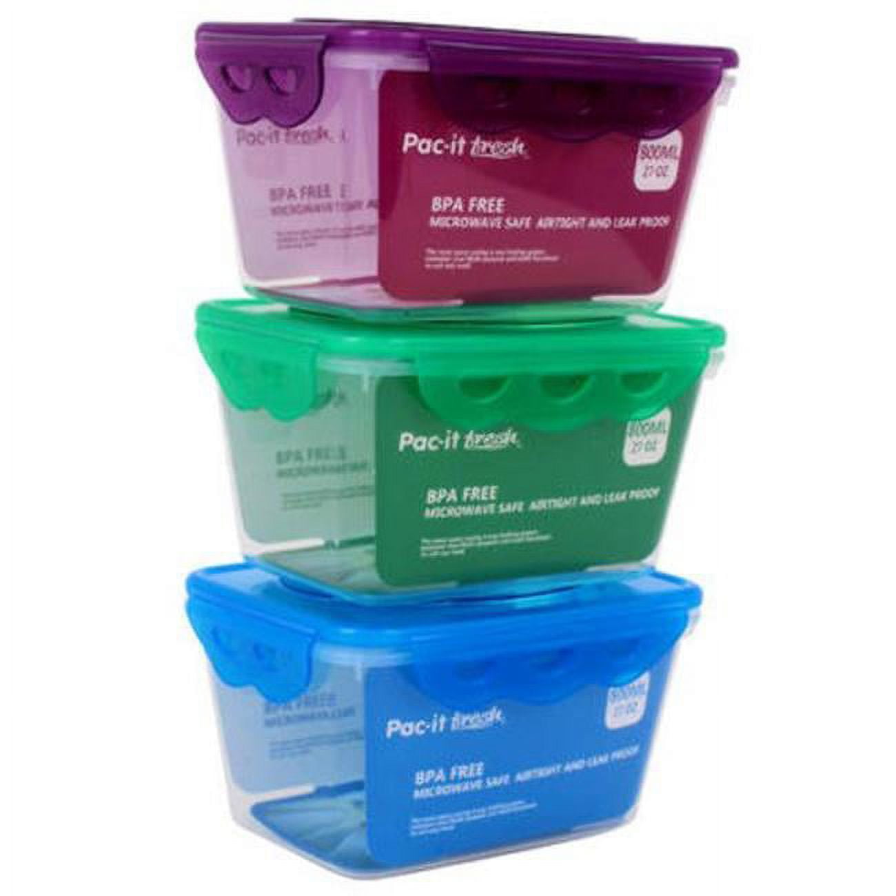 DDI 2328027 Pac-it-Fresh 27oz Plastic Container - Assorted Case of 48 ...
