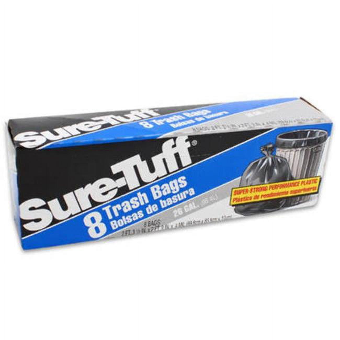 DDI 2328085 26 gal Sure-Tuff Trash Bag, Black - 8 Count - Case of 24 ...