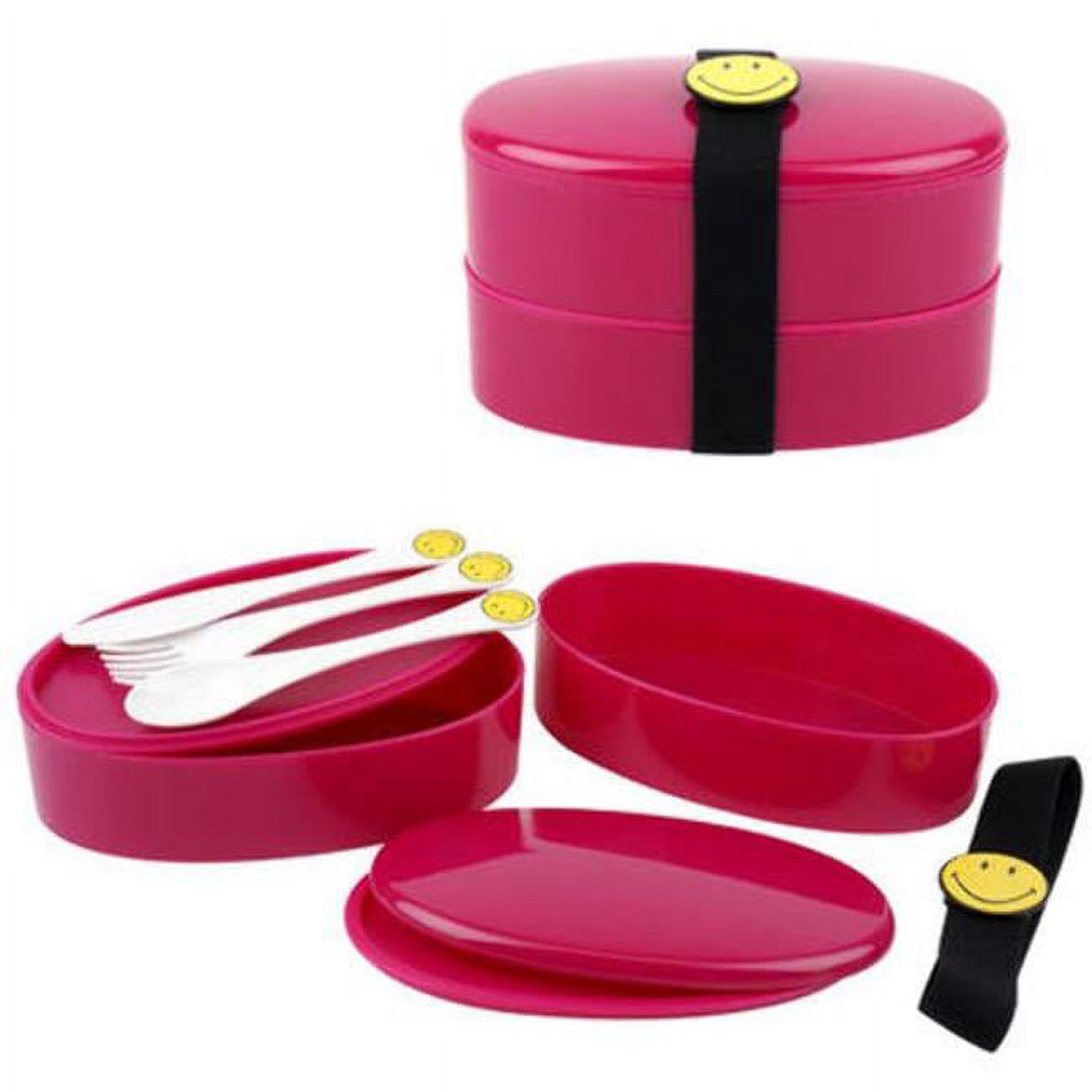 DDI 2328532 Zak Designs Pink Smiley Lunch Box with Cutlery - Case of 36 ...