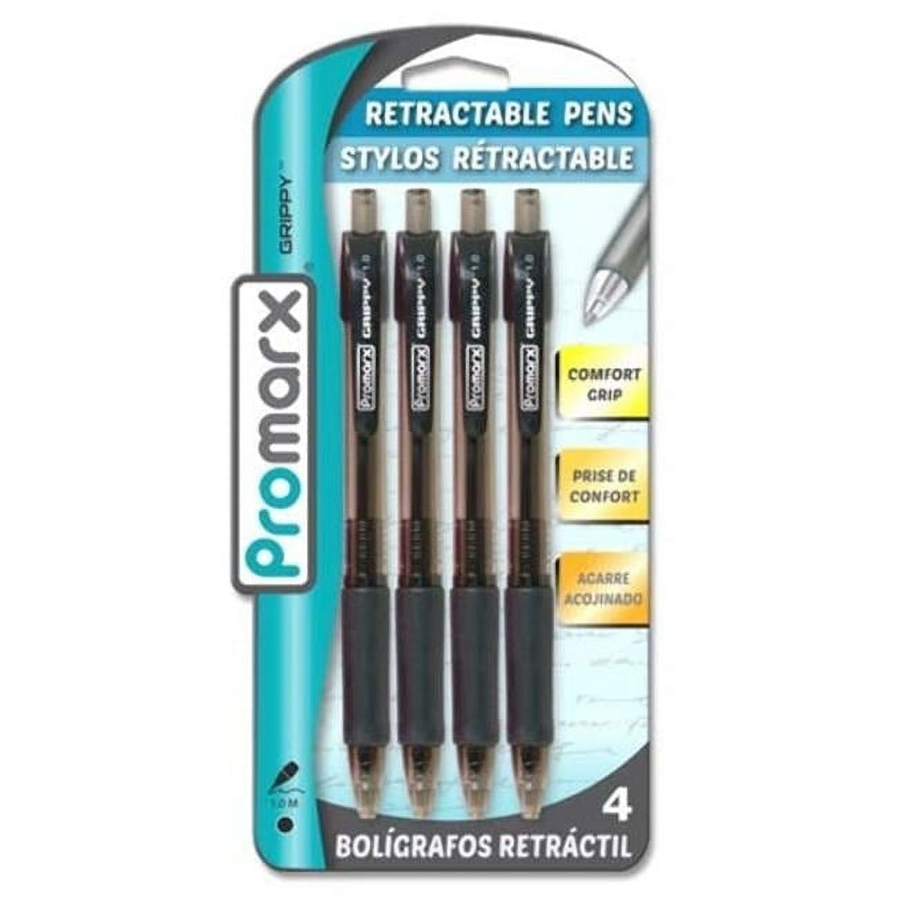 DDI 2329614 Promarx Grippy Pens - 4 Count Black Retractable Case of 48 ...