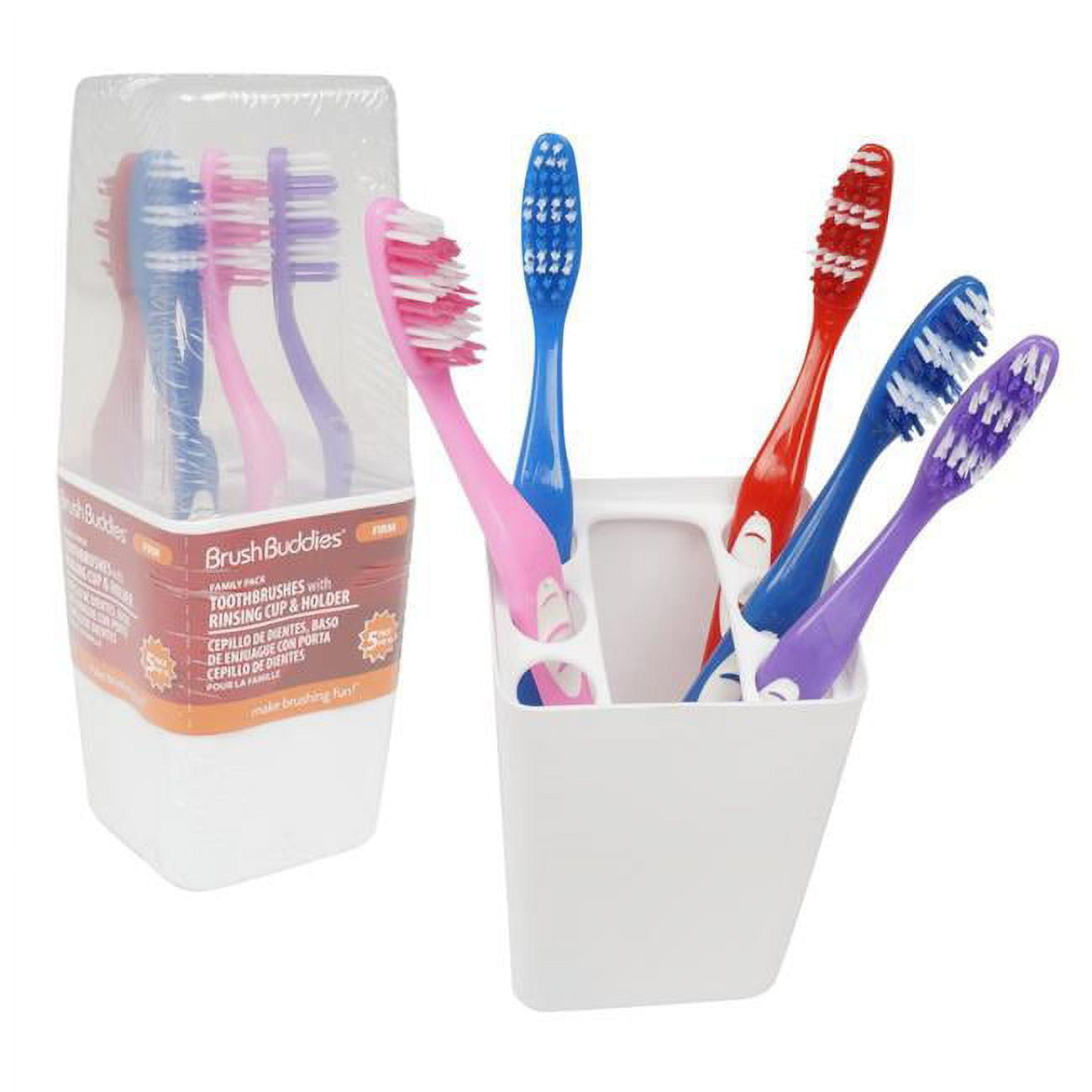 DDI 2333039 Brush Buddies Toothbrush Set - 5 Pack Plastic Canister ...