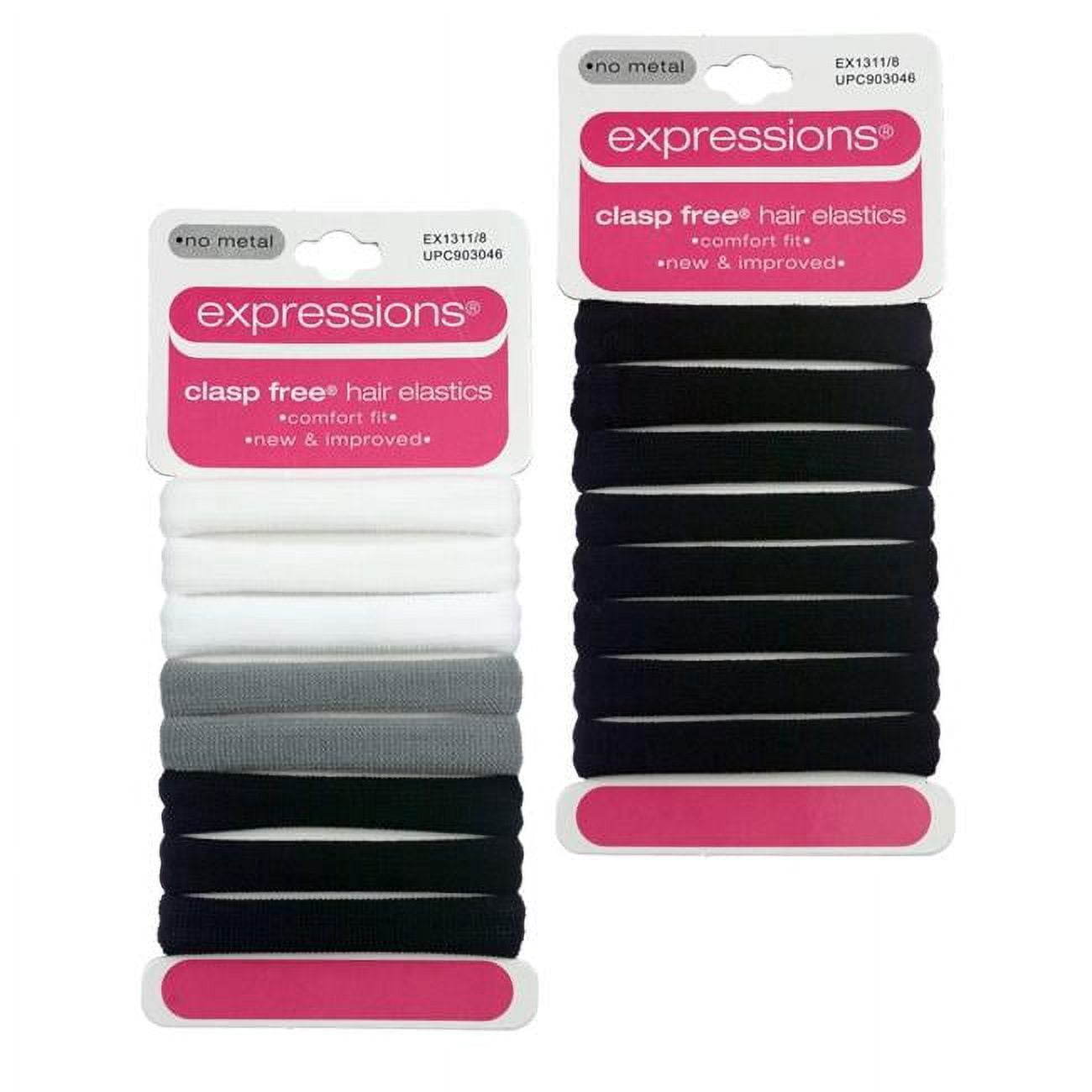 DDI 2334282 Black & White Clasp Free Hair Elastics - 10 Piece Case of ...