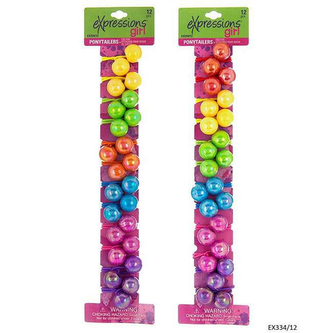 DDI 2334355 18MM Round Ponytail Balls - 12 Piece - Assorted Case of 48 ...