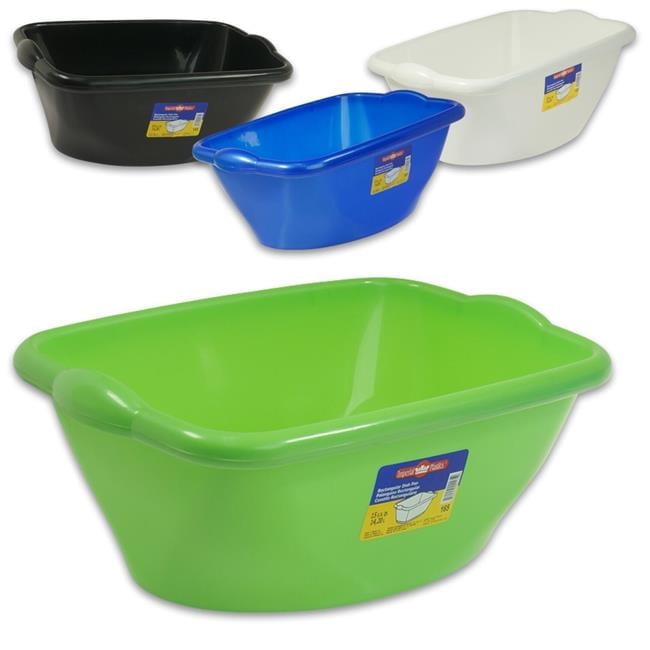 DDI 2335483 Plastic Rectangular Dish Pan 15Qt - Assorted Case of 24 ...