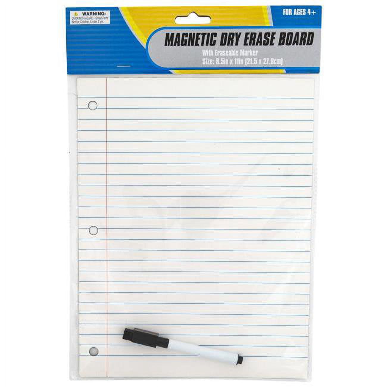 DDI 2338830 Magnetic Dry Erase Board with Marker Lined Paper Design ...