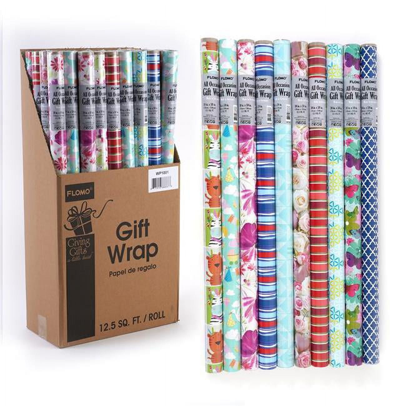 DDI 2341289 12 Sqft. Assorted All Occasion Gift Wrapping Paper Case of ...