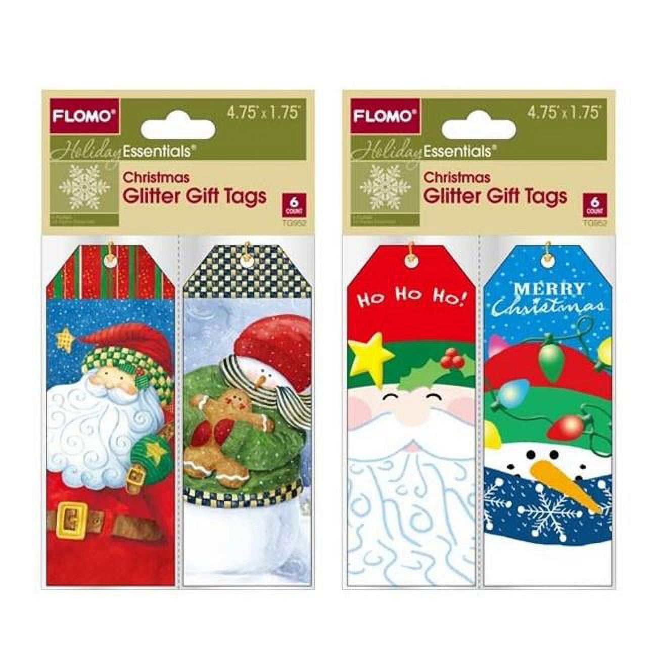 DDI 2341375 Christmas Glitter Gift Tags with a Metallic String - 6 Pack ...