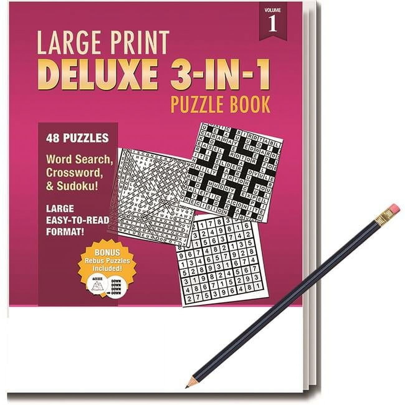 DDI 2345905 Deluxe 3-in-1 Large Print Puzzle Book - Puzzle Pack Case of ...