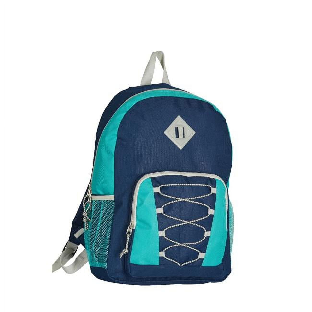 DDI 2359244 17 in. Classic Bungee Backpack, Navy & Turquoise - Case of ...