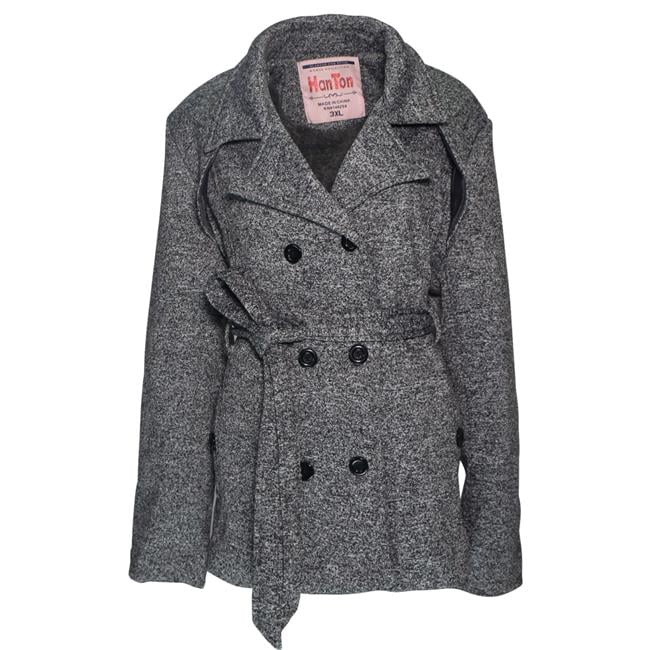 DDI 2362185 Womens Double Breasted Peacoats, Marled Grey - Small ...