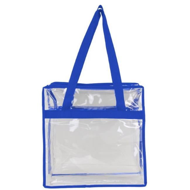 DDI 2366181 Clear Stadium Zipper Totes, Royal Blue Trim - Pack of 50 ...