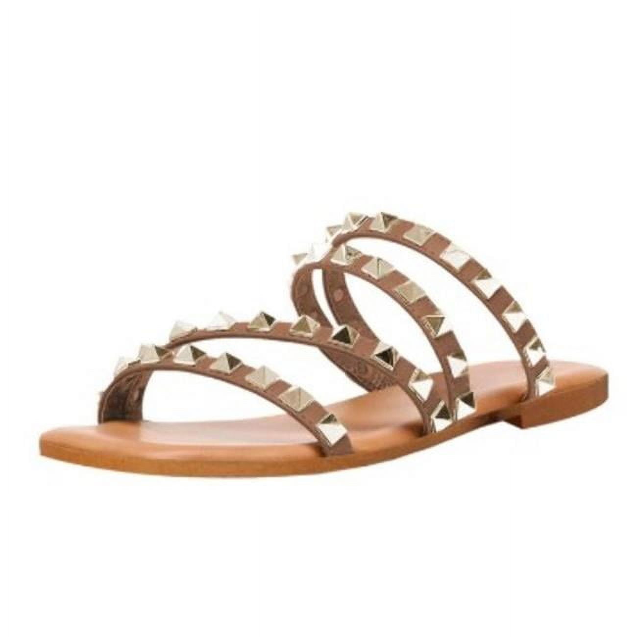 DDI 2367912 Womens Strappy Sandals with Pyramid Studs, Brown - Size 6 ...