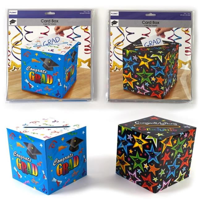 DDI 2368156 10 x 10 x 10 in. Graduation Card Boxes, 2 Designs - Pack of ...