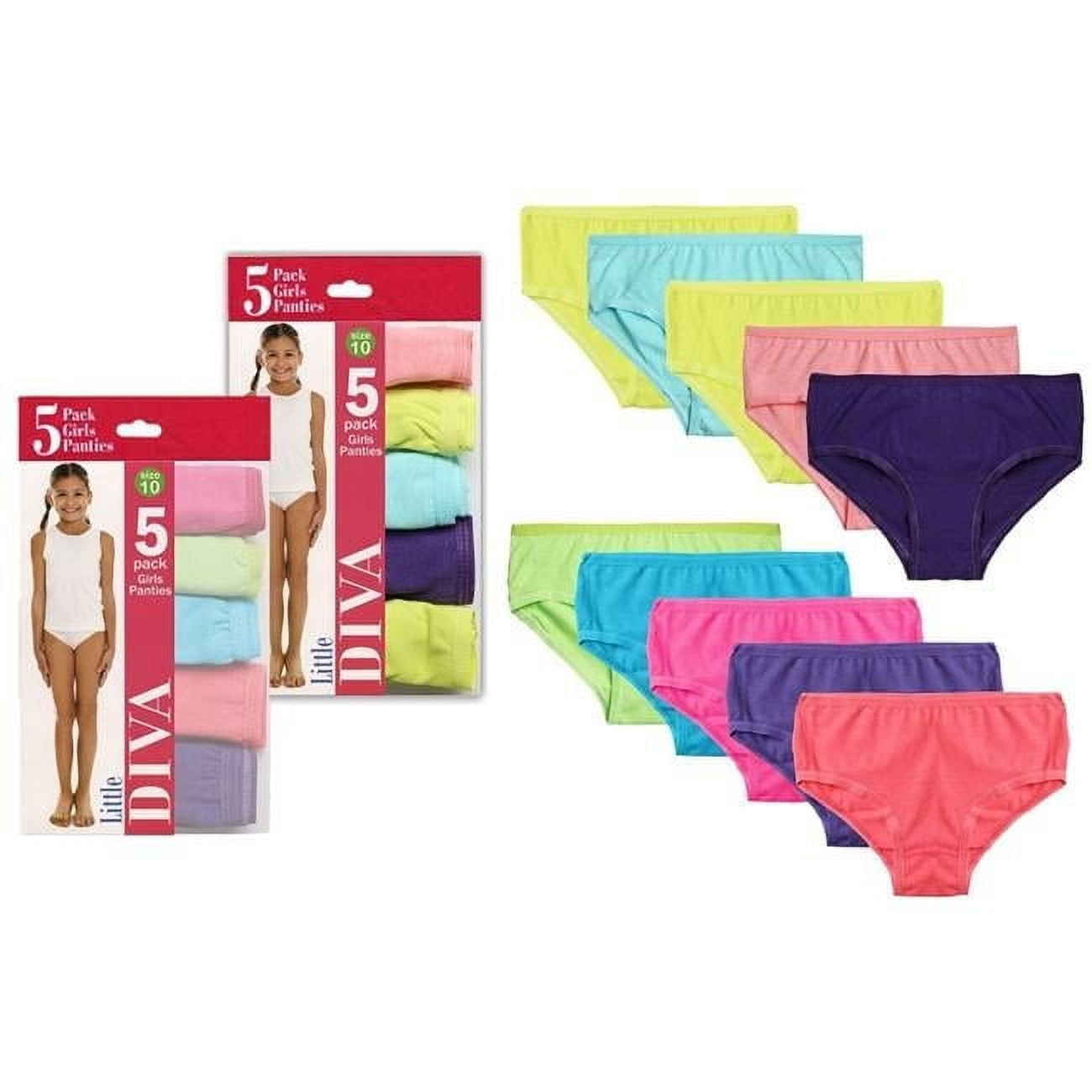 DDI 2368484 Girls Underwear, Solid Color - Size 10 - 5 per Pack - Case ...