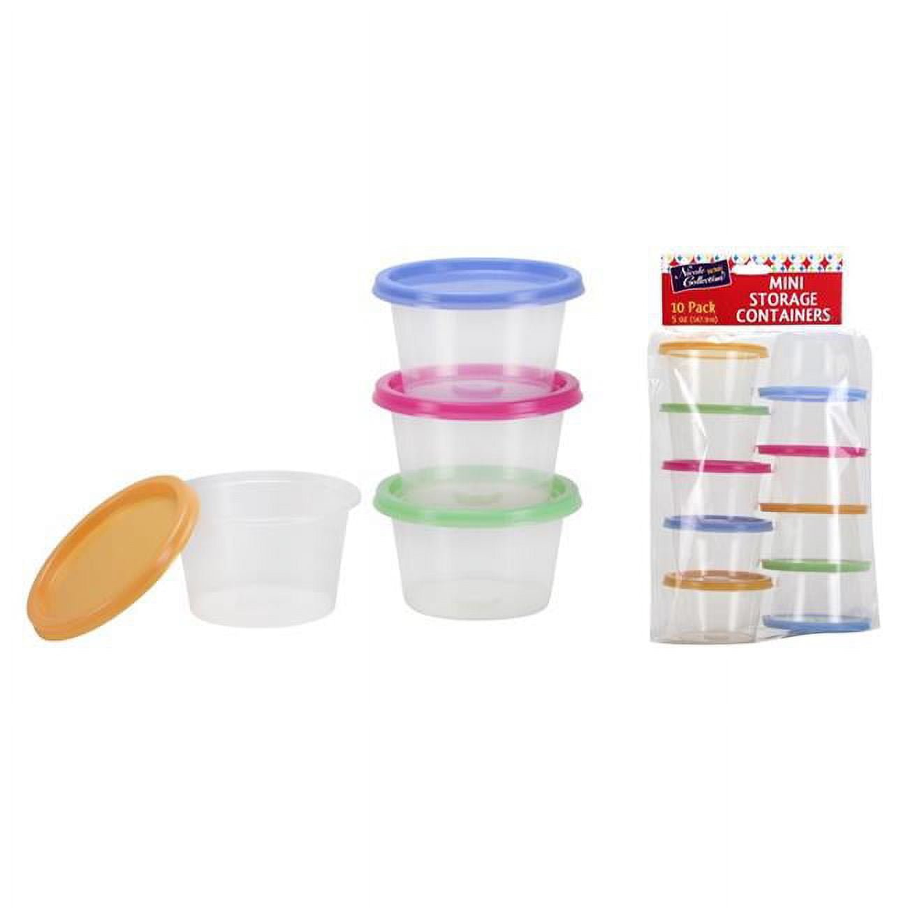 DDI 5 oz. Mini Round Containers with Neon Lids - 5 oz. - Nicole Home ...