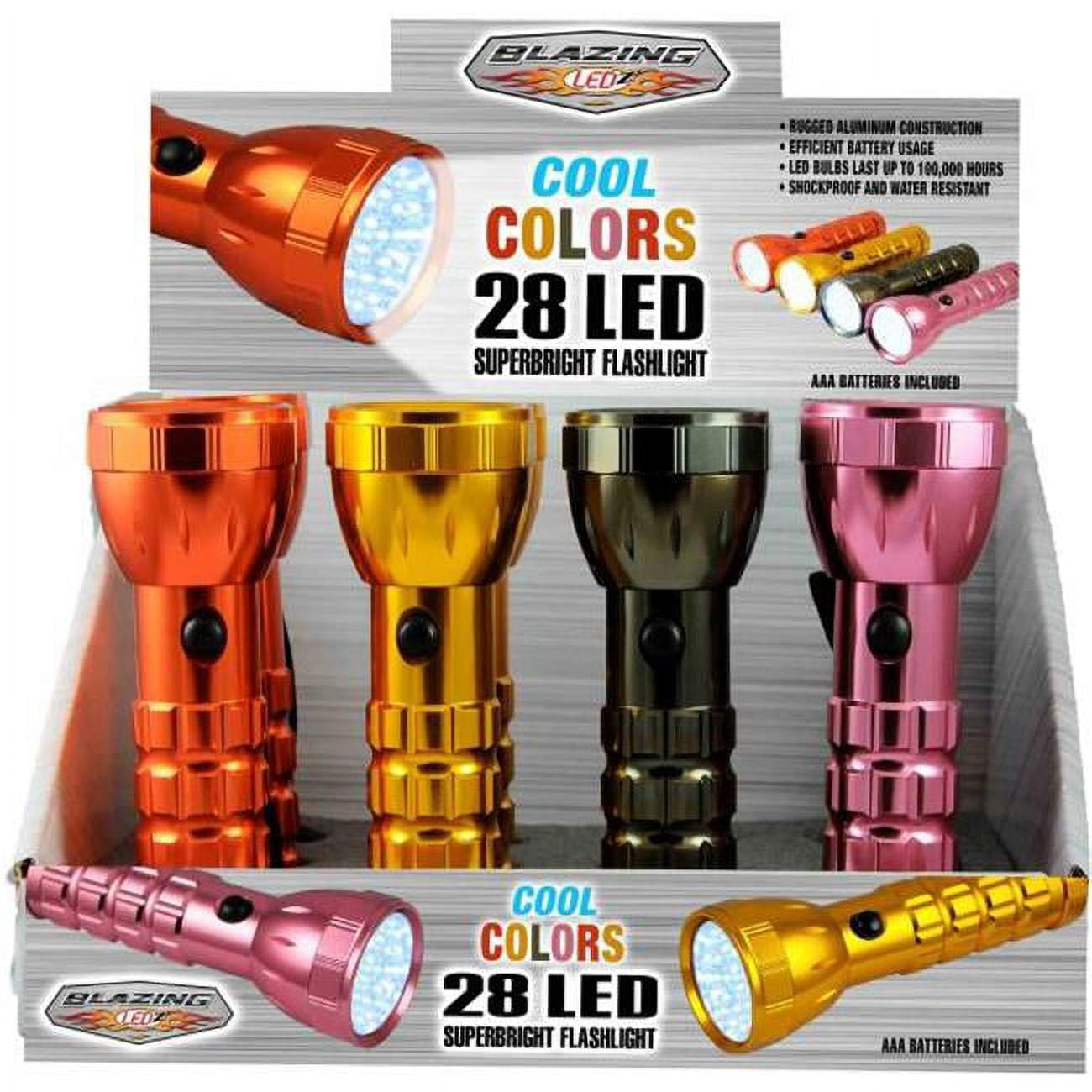 Blazing LEDz Cool Colors 160 lumens Assorted LED Flashlight AAA Battery ...