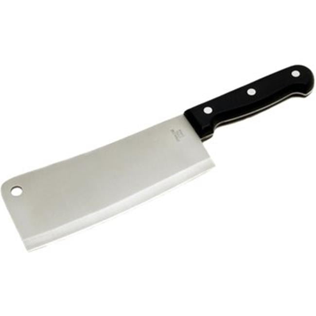 DDI 7in. Stainless Steel Cleaver - Black handle silver blade - 7in ...
