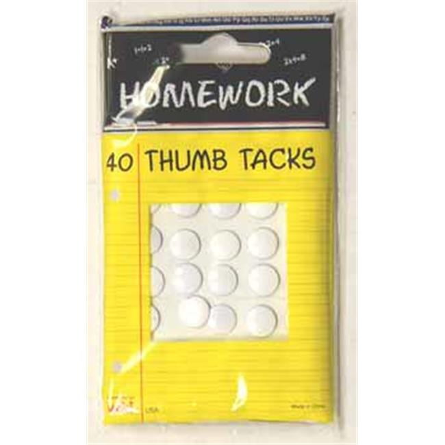 DDI 92850 Thumb Tacks - White - 40 count Case of 96 - Walmart.com
