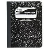 Mead MEA Composition Book,Wide Ruled,100 Shts,7.5 in. x 9.75 in.,Black ...