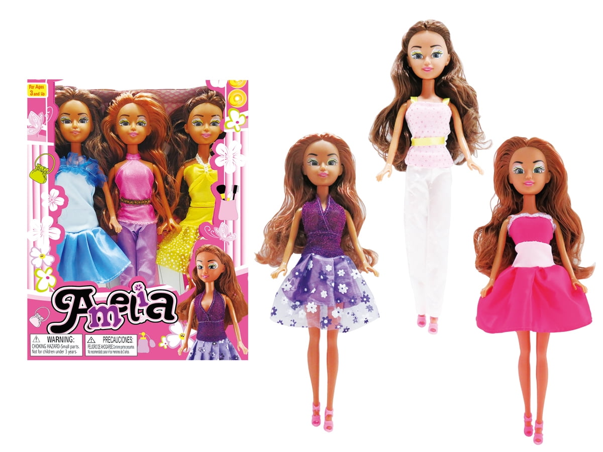 DDI Amelia Doll Trio Dark Skin, Assorted Color - Walmart.com