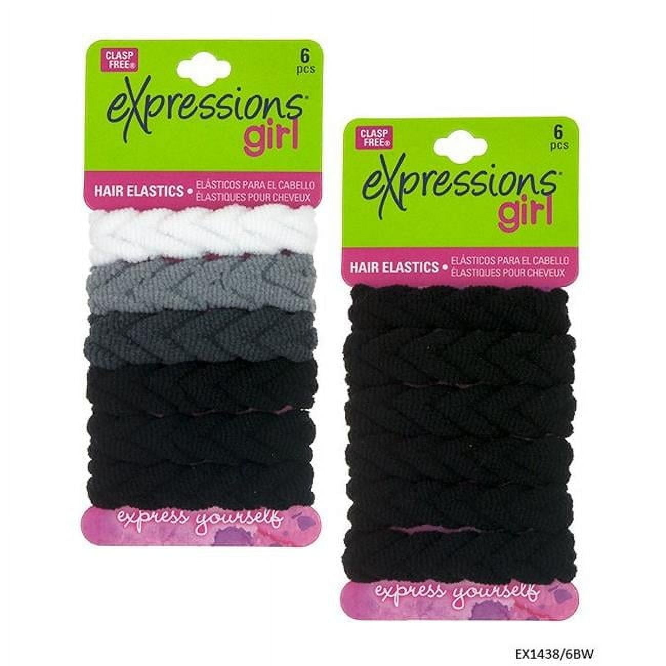 DDI Black & White Clasp Free Faux Braid Elastics - 6 Pieces Case of 48 ...