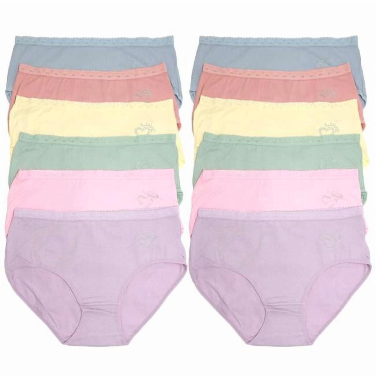 DDI 2384587 Cotton Mid-Rise Brief Panties - Small-Extra Large, Assorted ...