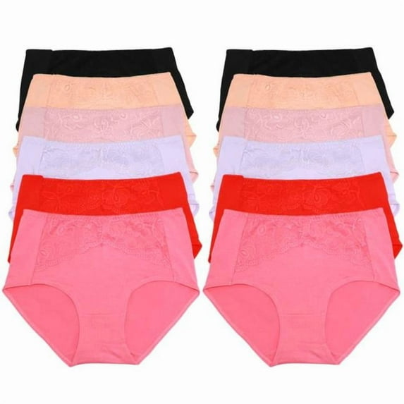 DDI 2384576 Cotton Mid-Rise Brief Panties - Small-Extra Large, Assorted ...