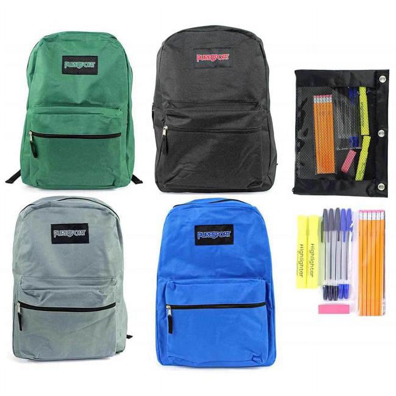 DDI PureSport High School 15'' Classic Backpack Supply Kit - 12 Count ...