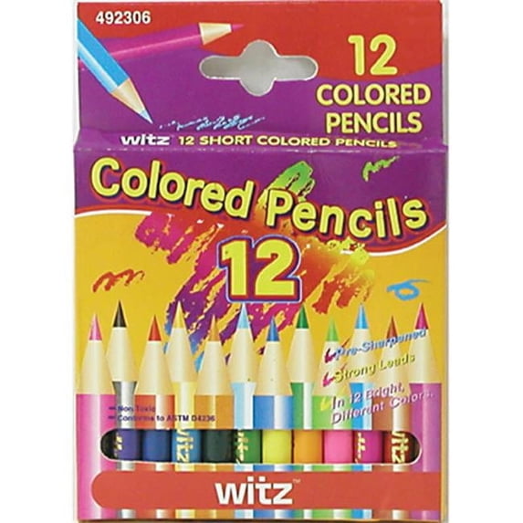 DDI 1916058 Witz 12 Colored Pencils - 12 Count Assorted Colors Pre ...