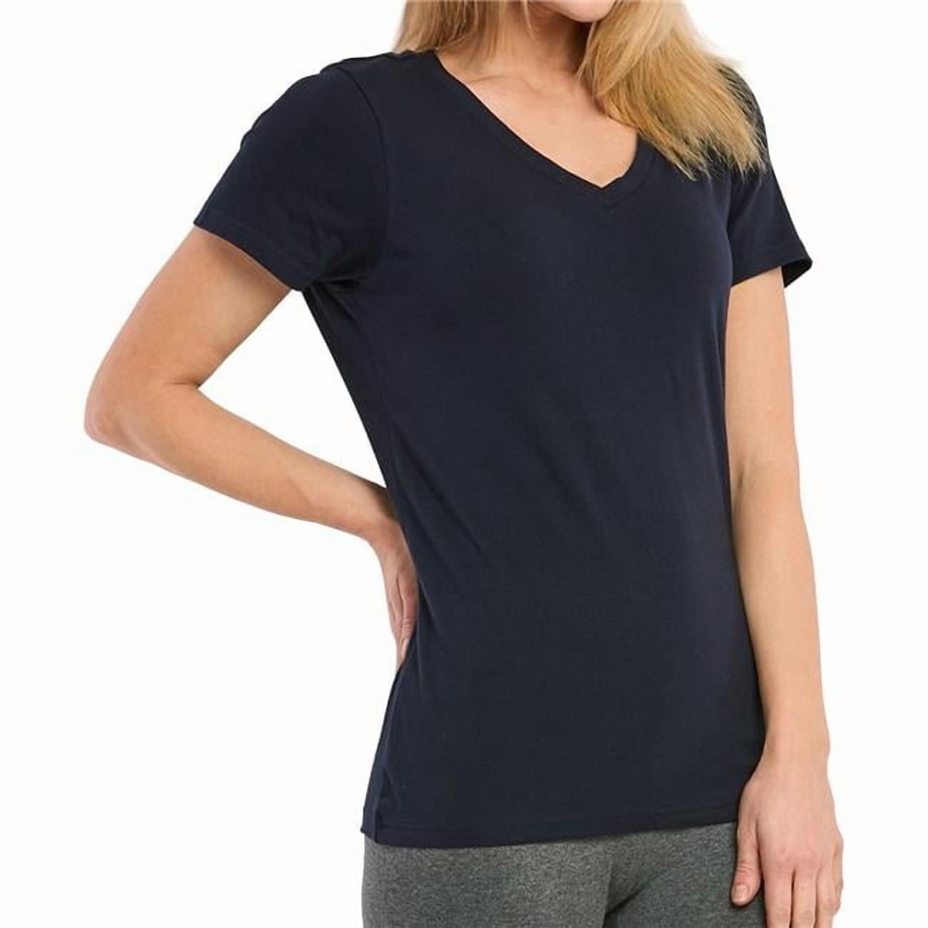 DDI 2370884 Womens Classic Fit V Neck T-Shirts - Large, Navy - Case of ...