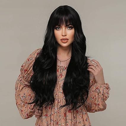 DDIVINE Full Head Hair Wig For Women Natural Black Curly And Synthetic ...