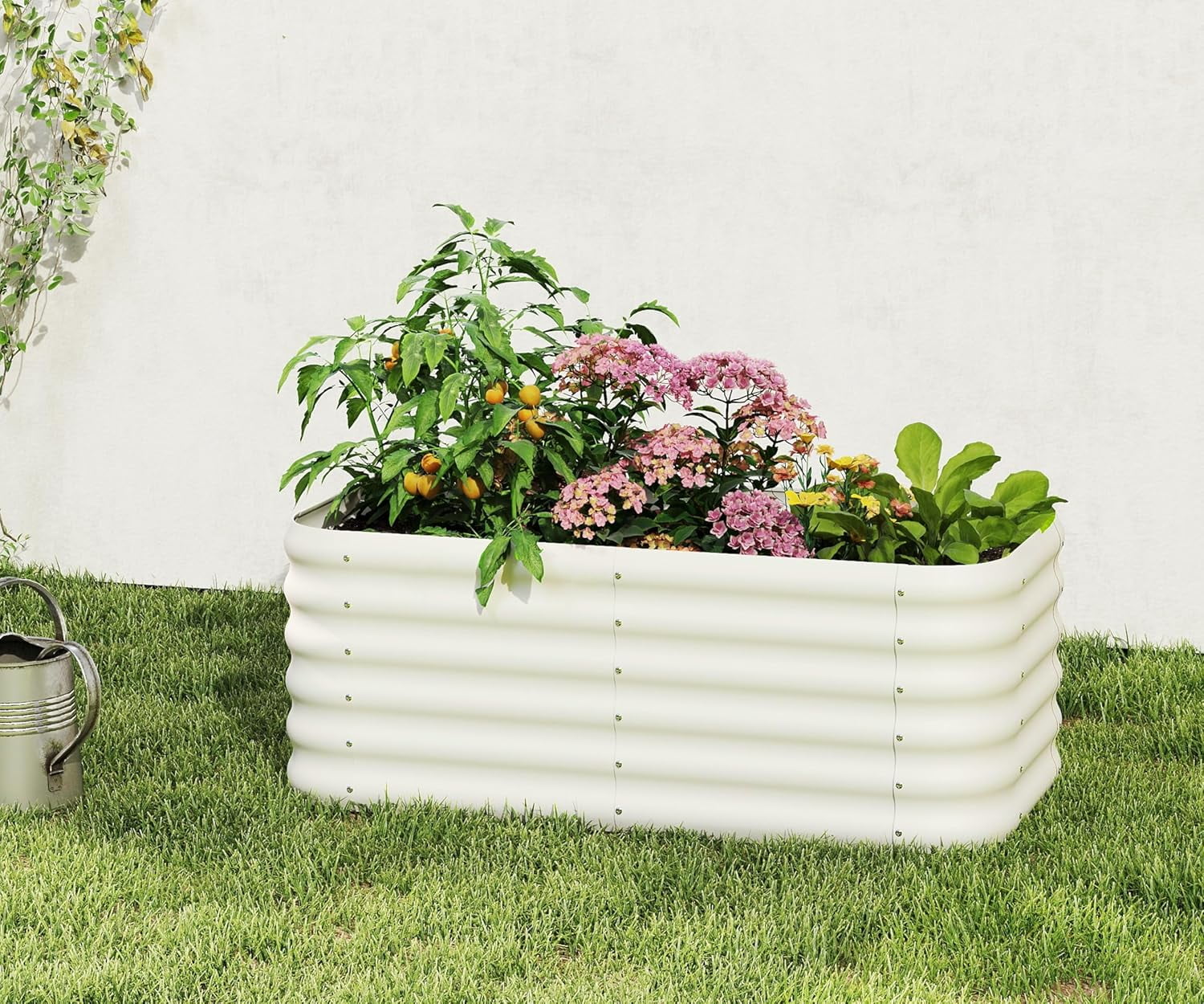 DDK Galvanized Raised Garden Bed | Outdoor Planter Bed | Metal Planter ...