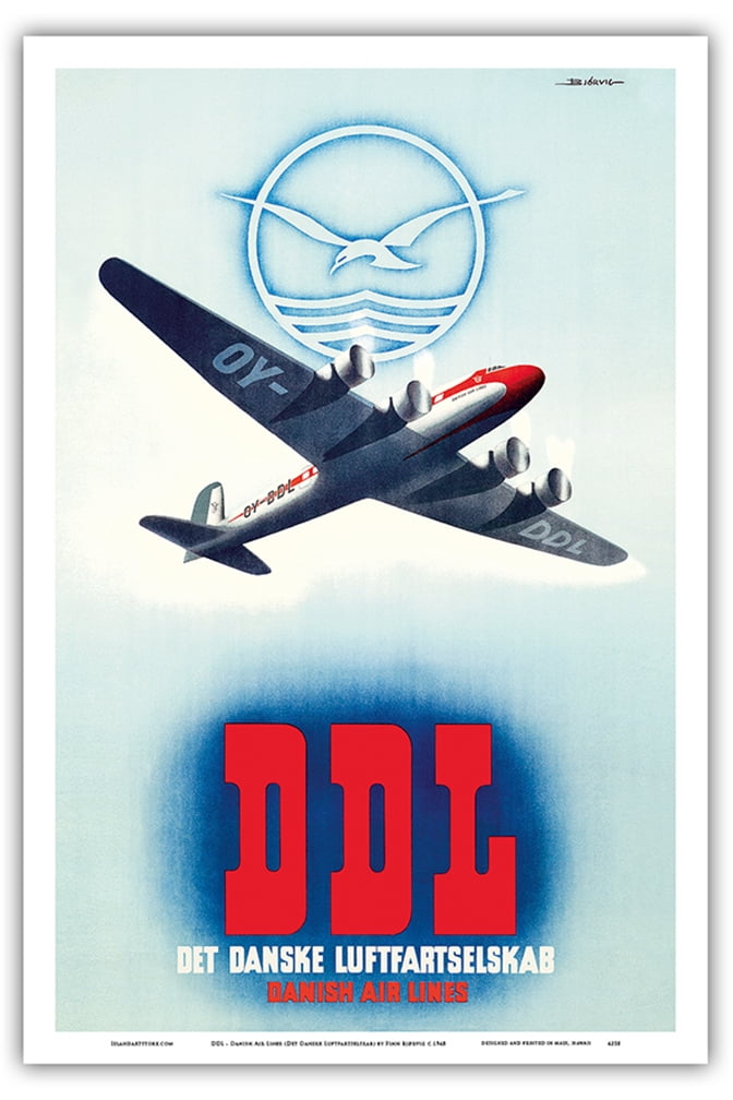 DDL - Danish Air Lines (Det Danske Luftfartselskab) - Vintage Airline ...