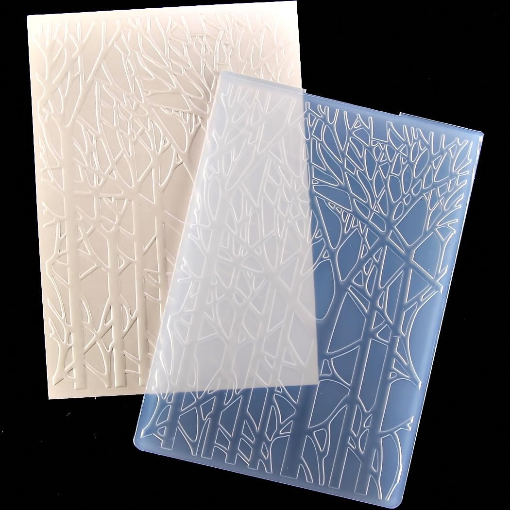 DDOUJOY 3D Tree Forest RRF12 Plastic Embossing Folders for Card Making ...