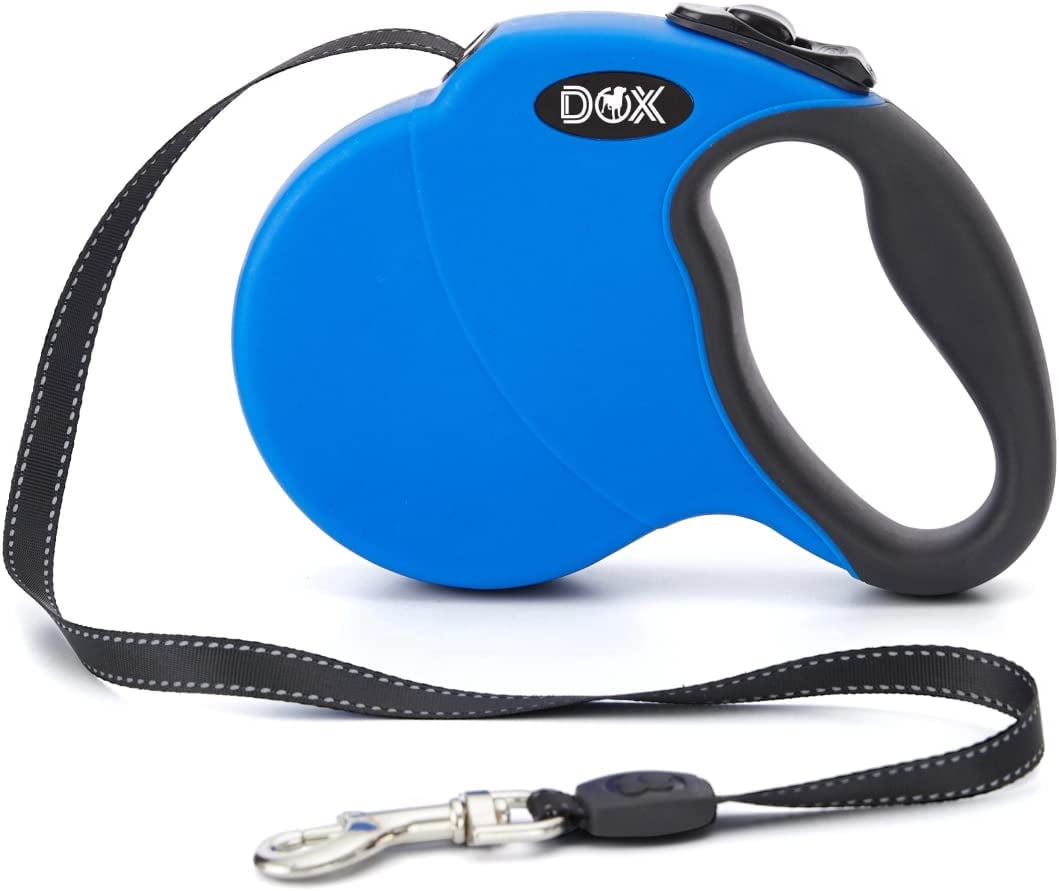DDOXX Blue Retractable Dog Leash, Durable Reflective Nylon, S, 13.1 ft ...