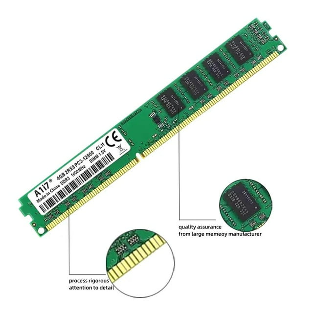 DDR3 4GB RAM 1600Mhz PC3-12800 DIMM Desktop RAM 240 Pins 1.5V NON ECC ...