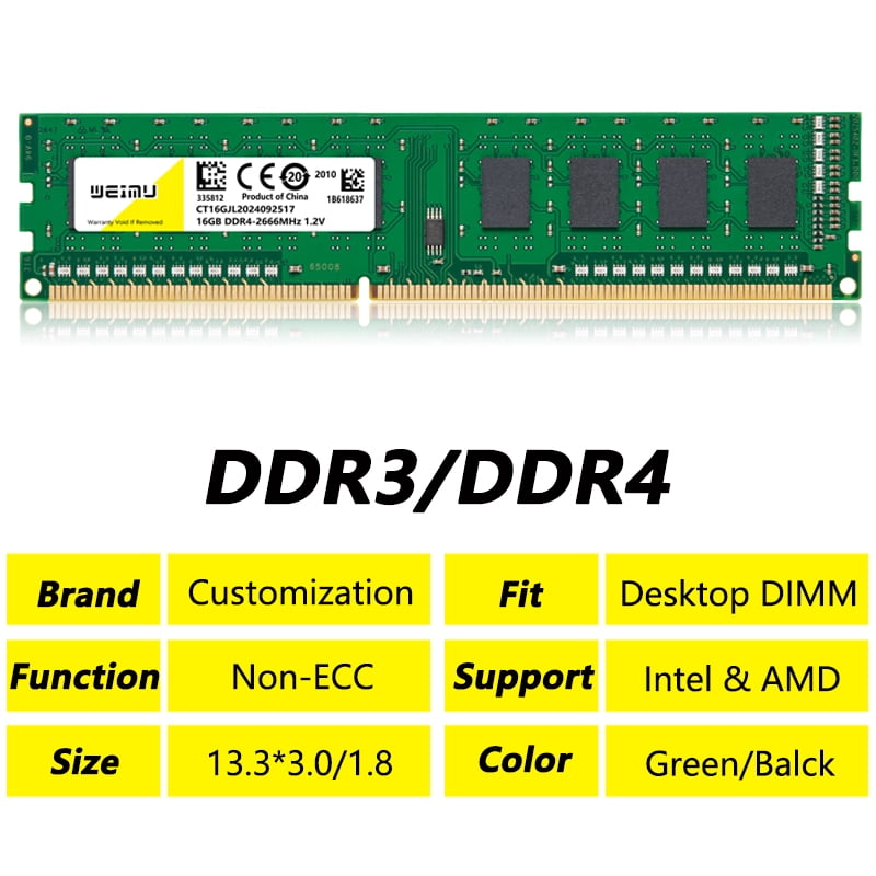 DDR3 DDR4 2GB 4GB 8GB 16GB Desktop Memory 1066 1333 1600Mhz PC3 8500 10600 12800 240Pin PC4 ...
