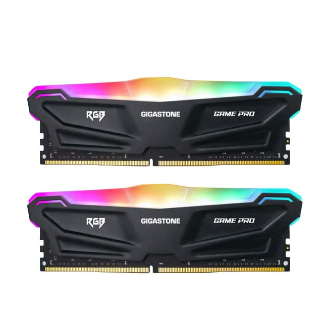 Gigastone 32GB DDR4 RAM, Game PRO Desktop Memory, RGB Black, 3200MHz ...