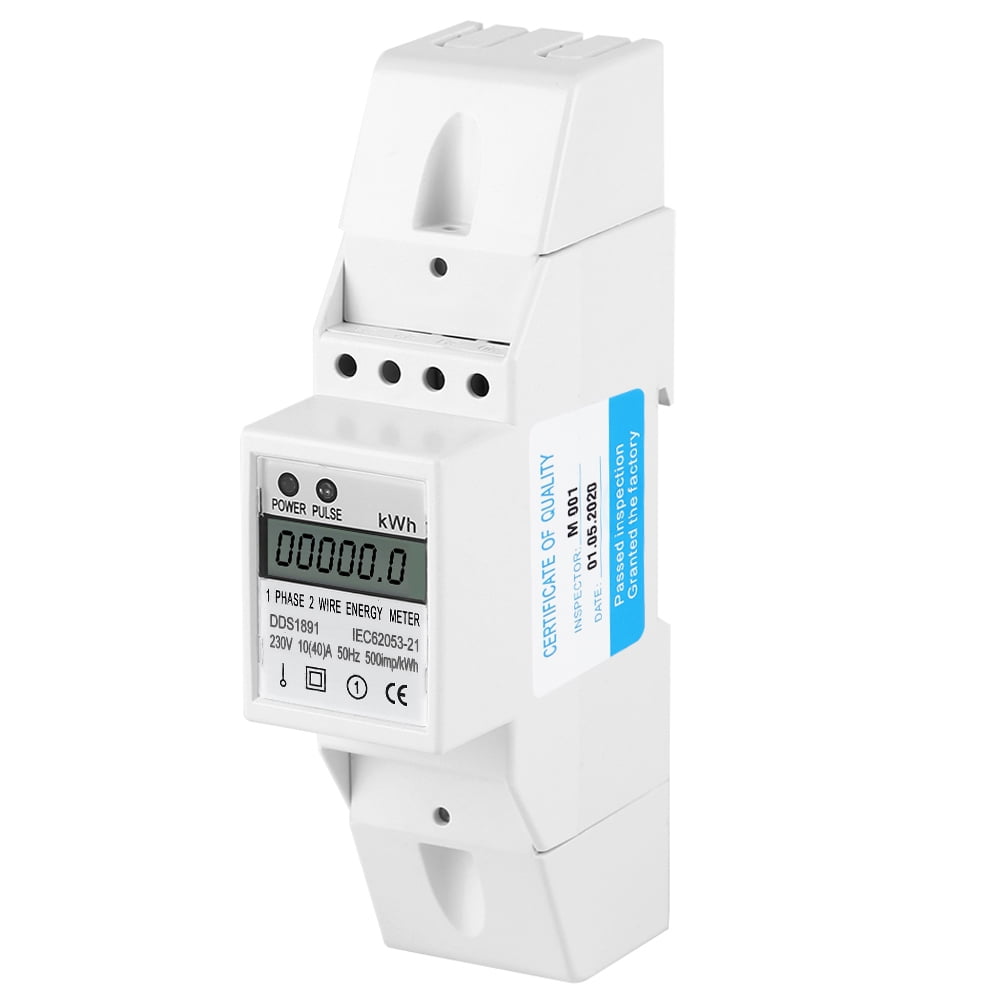 DDS1891 Single Phase Din Rail Energy Meter 2P Backlight Electric Meter ...