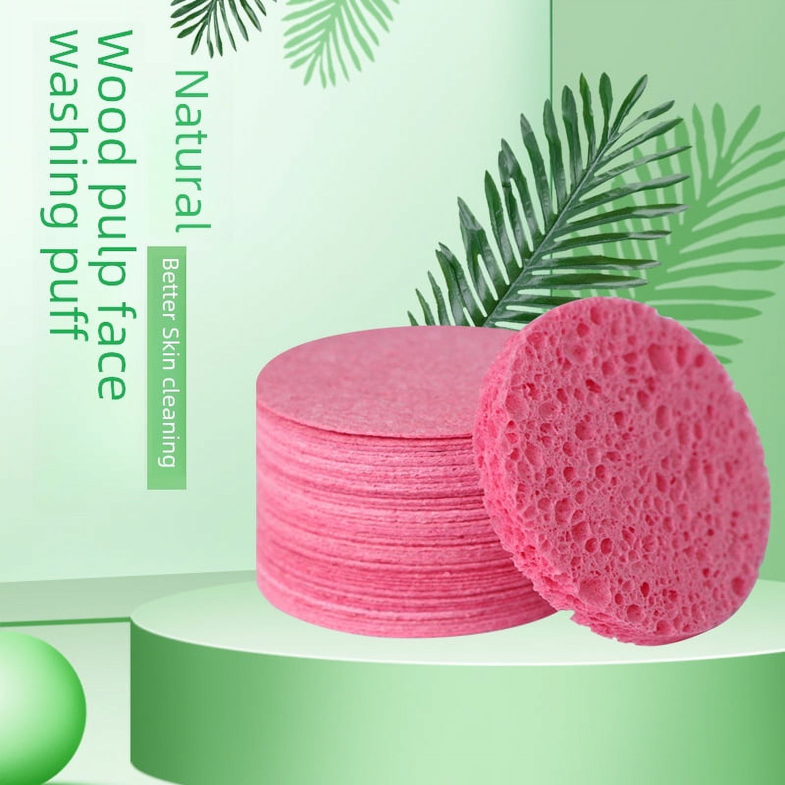 DDWD Compressed wood pulp cotton face washing puff round remover sponge ...