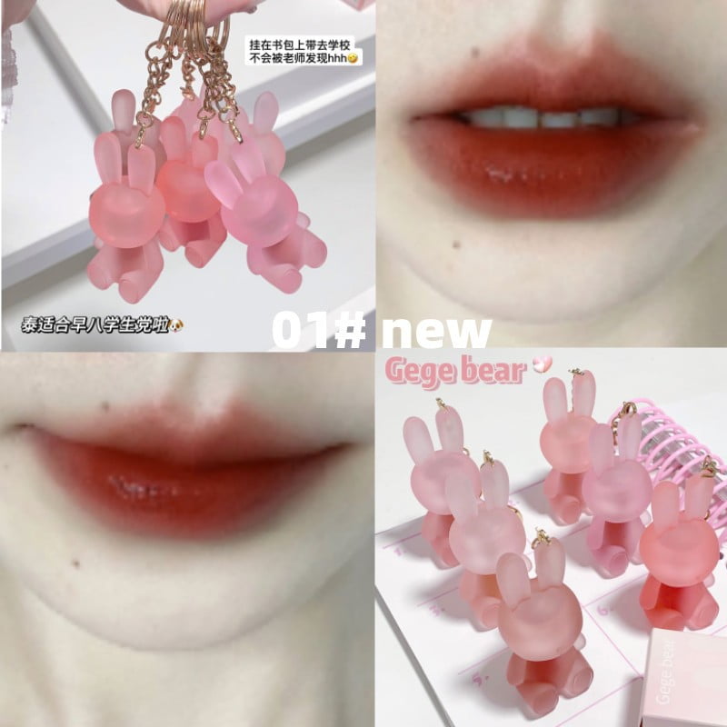 DDWD Gegebear Gogo bear new color cute rabbit Velvet Lip mud matte ...