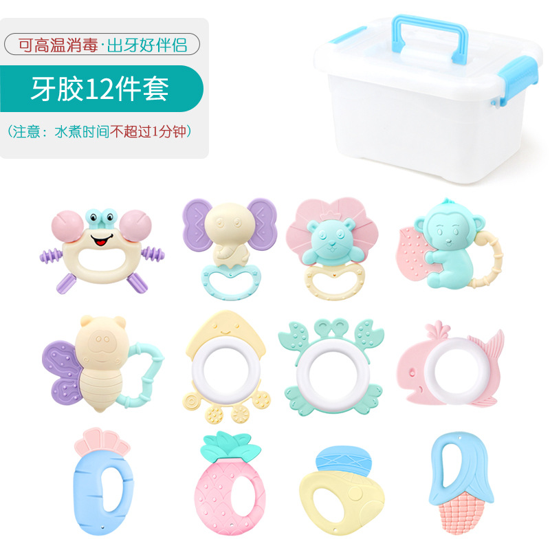 DDWD Newborn baby rattle tooth glue baby toy 0-1 year old molars bite ...