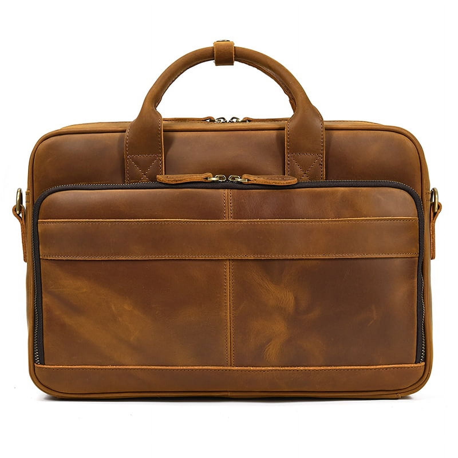 DDWD Retro Crazy Horse Briefcase 14 Inch Computer Bag Top Layer Cowhide ...