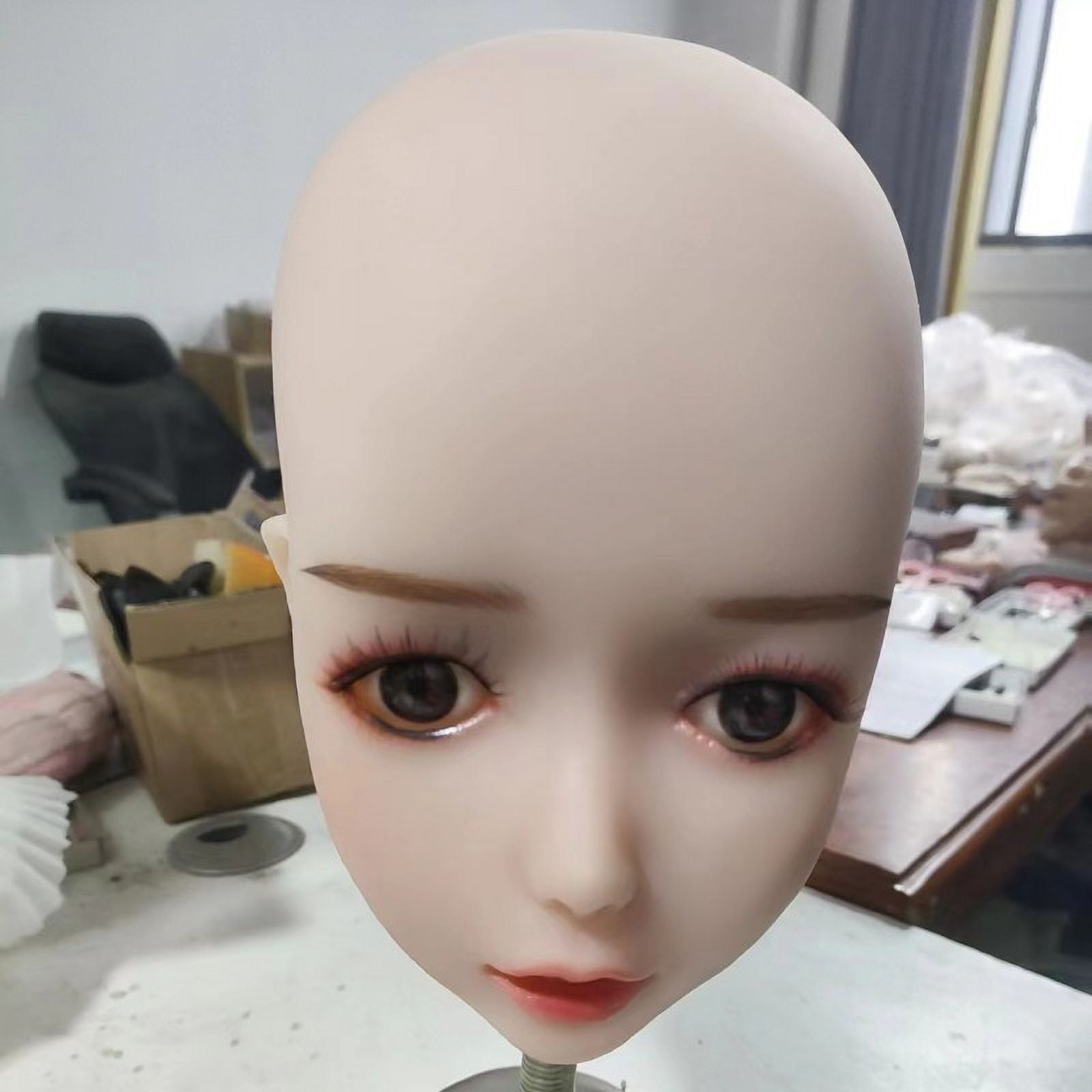 DDWD Solid doll TPE head delicious silicone head hair transplant ...