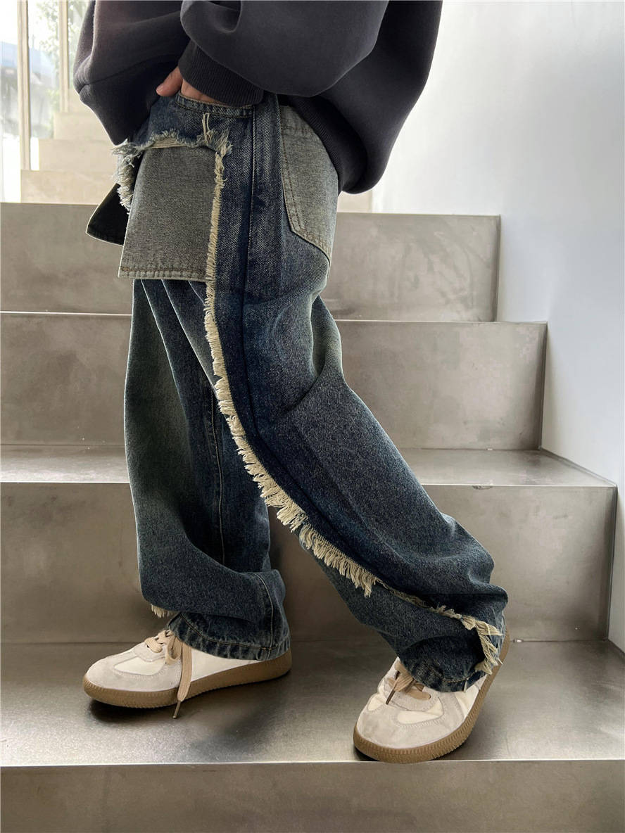 DDWD Spring 2024 children‘s jeans frayed stitching Design American ...