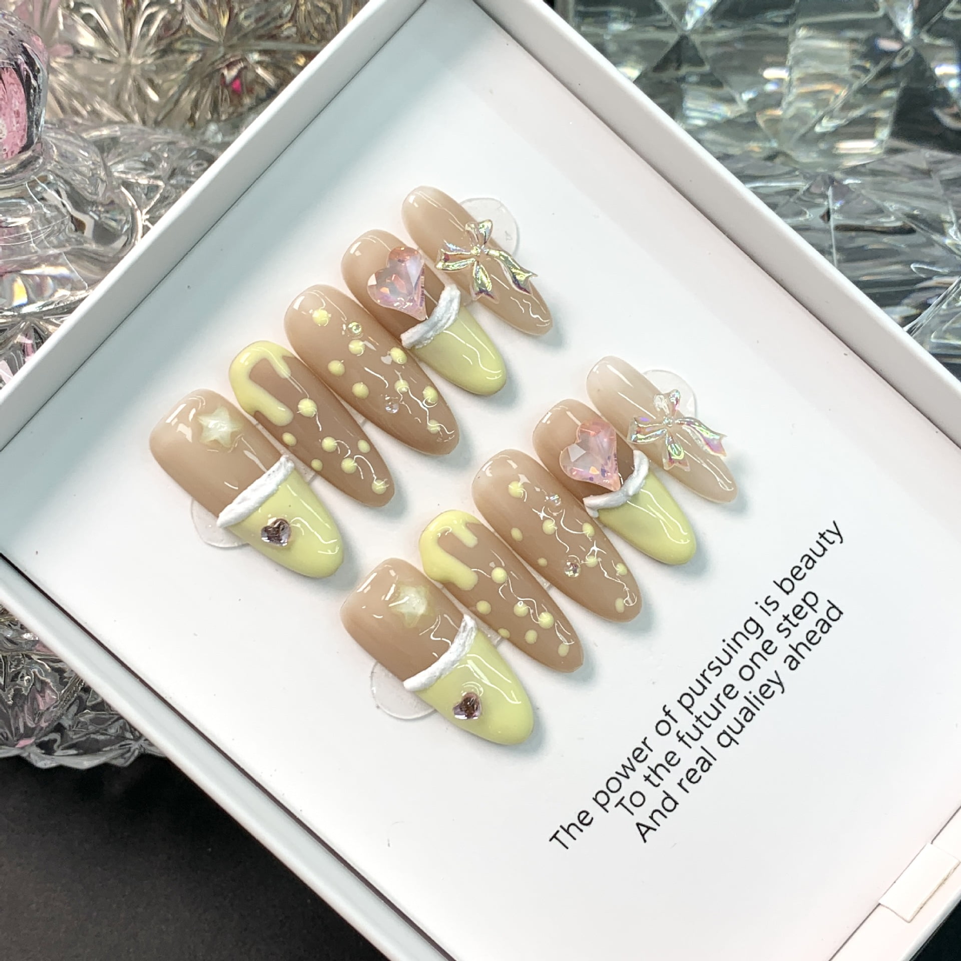 DDWD cream yellow sweetheart wave point pure -worn armor mid-length ...