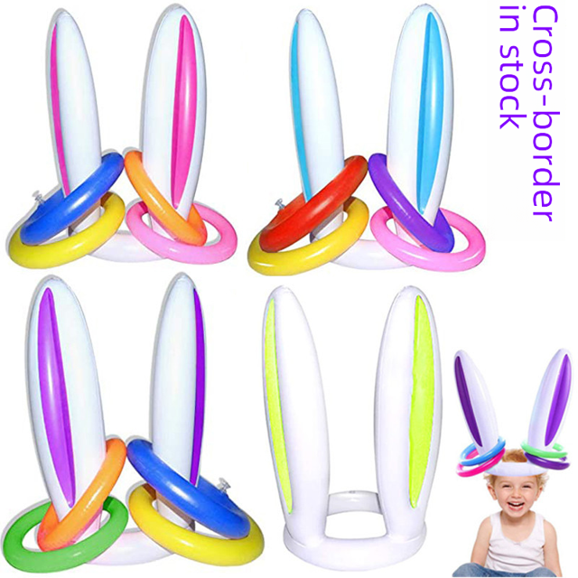 DDWD new PVC inflatable rabbit ear ring rabbit head game throwing ring ...