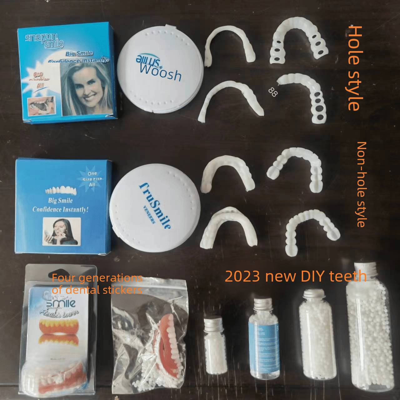 DDWD snap on smile denture set upper and lower teeth simulation teeth ...