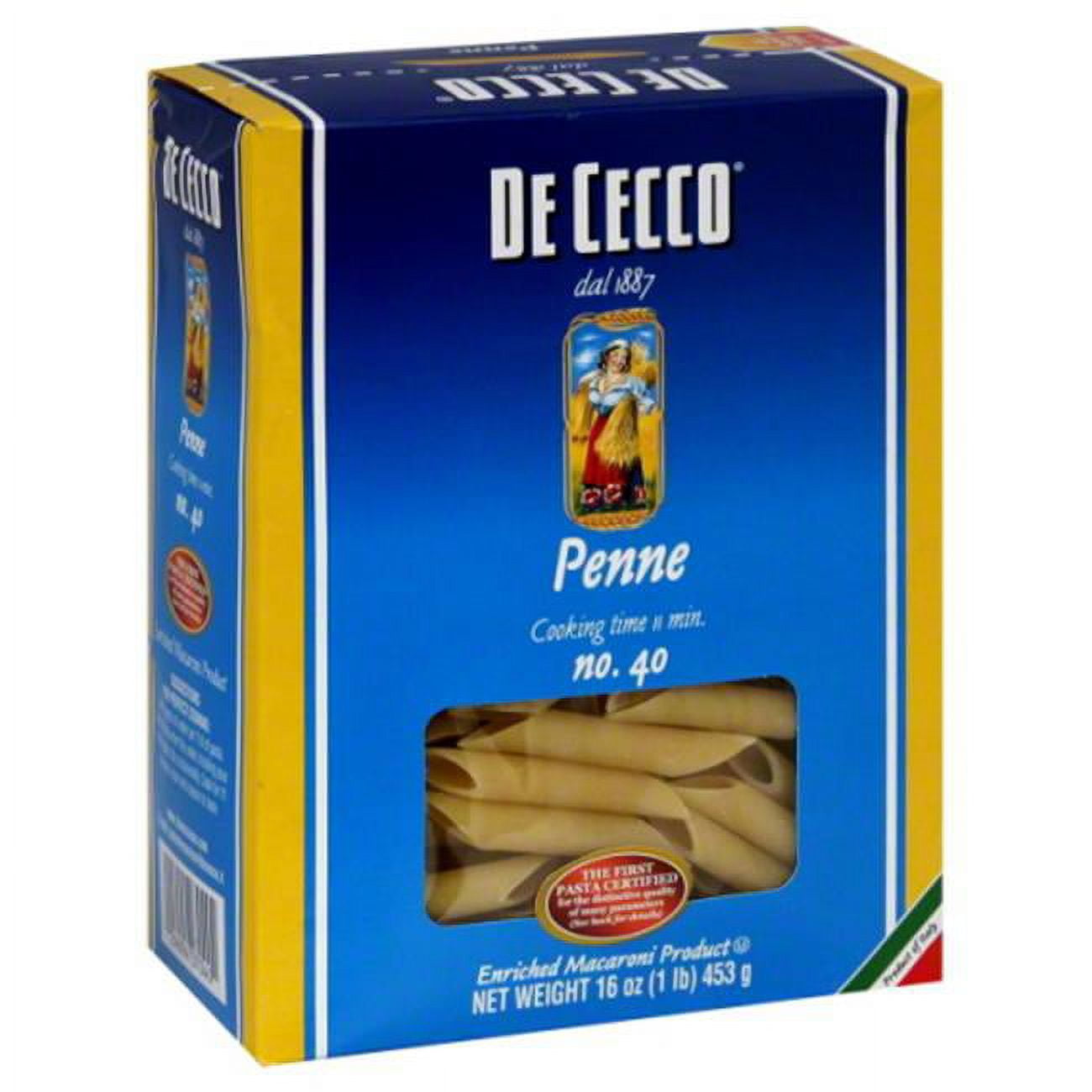 DE CECCO PASTA PENNE LISCE-16 OZ -Pack of 12 - Walmart.com